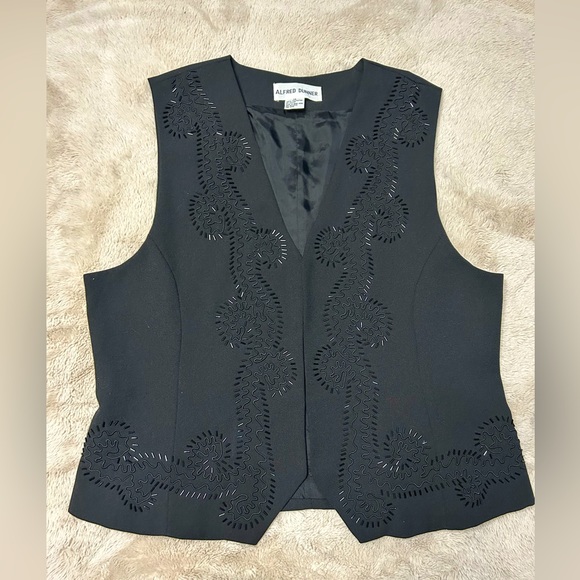 Alfred Dunner | Jackets & Coats | Vintage Black Embellished Vest With 3 ...